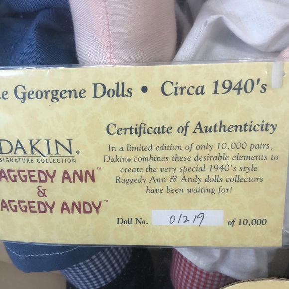 Dakin | Toys | Dakin Raggedy Ann Andy Limited Edition The Georgene ...